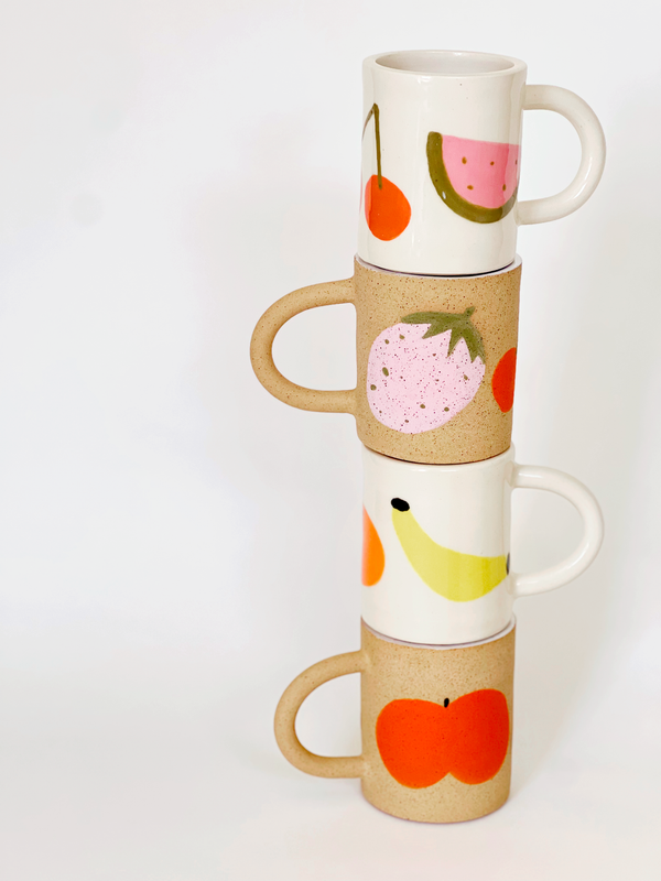 Large Fruits Handmade Ceramic Mug – O-M Ceramic