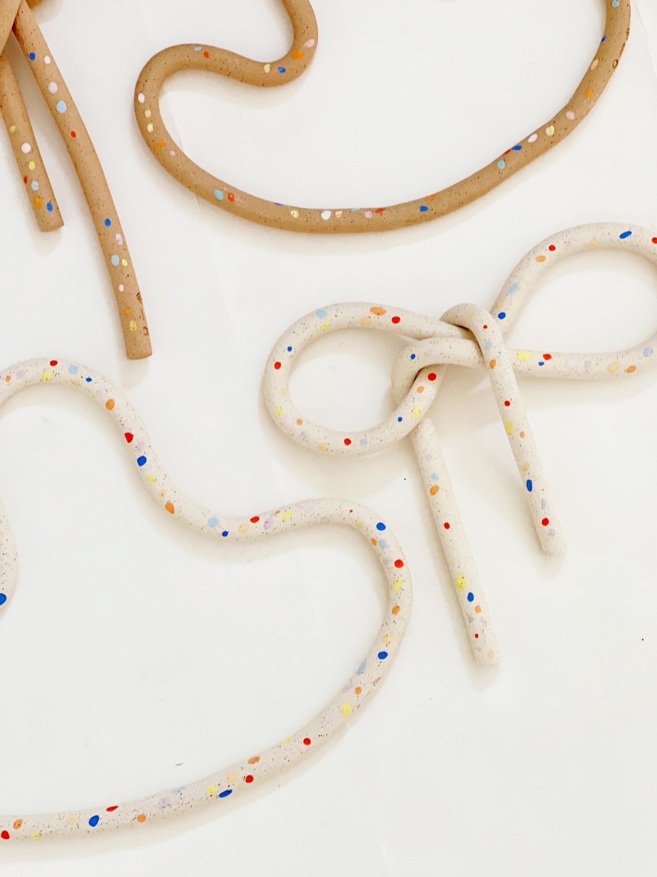 Clay Object 98 - Large Sprinkles Handmade ceramics Bow Wall Hanging – O ...