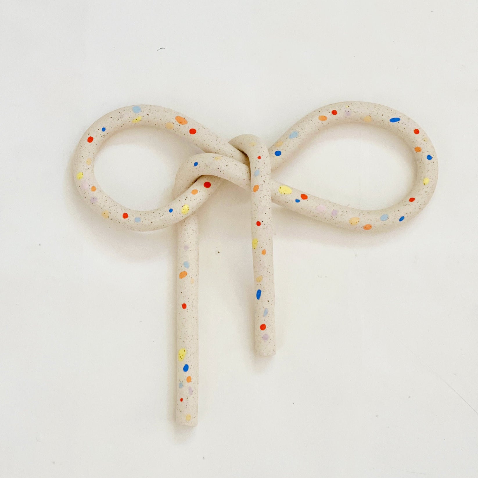 Clay Object 98 - Large Sprinkles Handmade ceramics Bow Wall Hanging – O ...