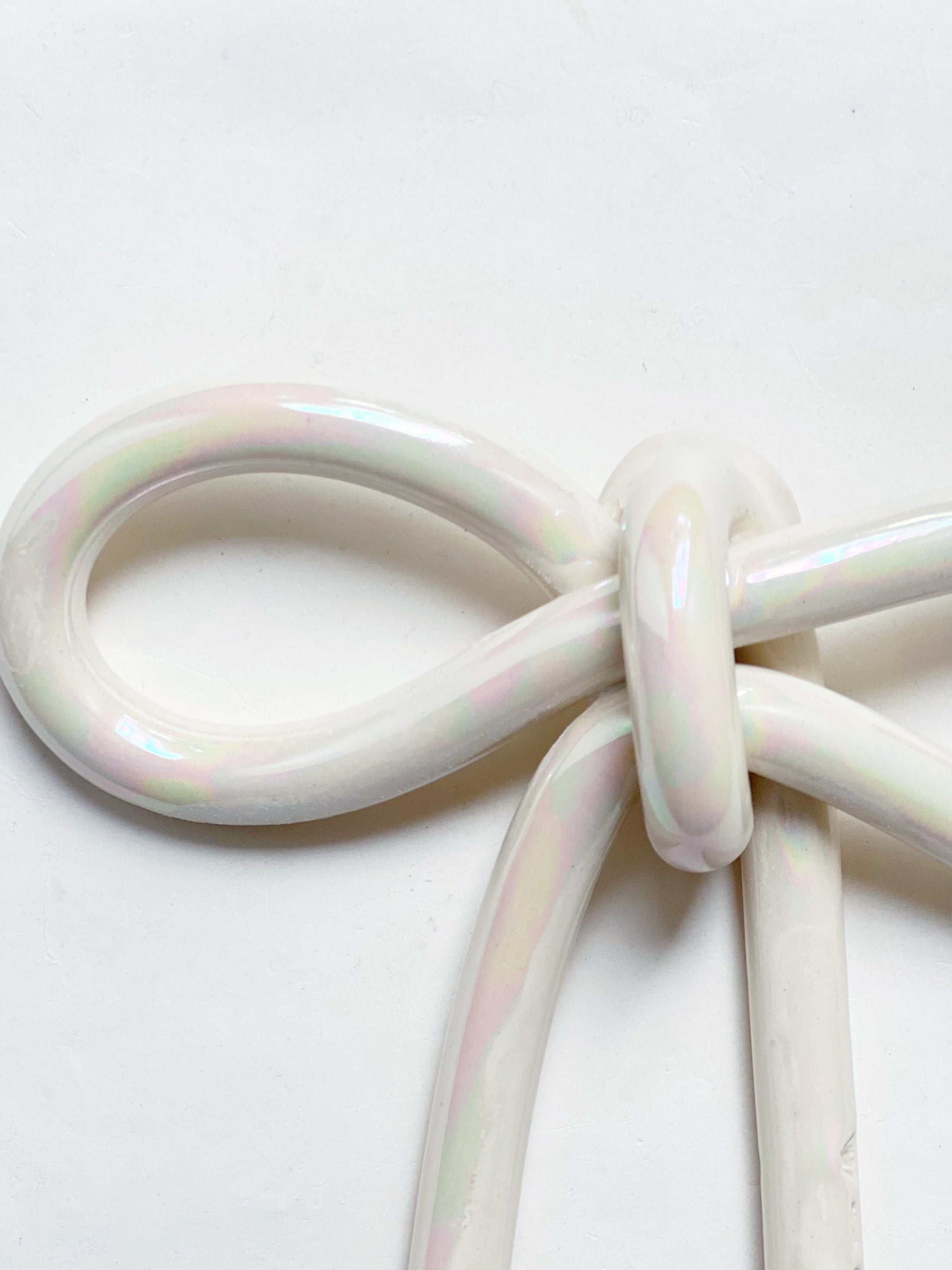 Clay Object 91 - Large Pearl Handmade ceramics Bow Wall Hanging – O-M ...