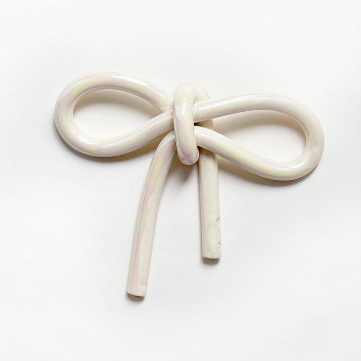 Clay Object 91 - Large Pearl Handmade ceramics Bow Wall Hanging – O-M ...