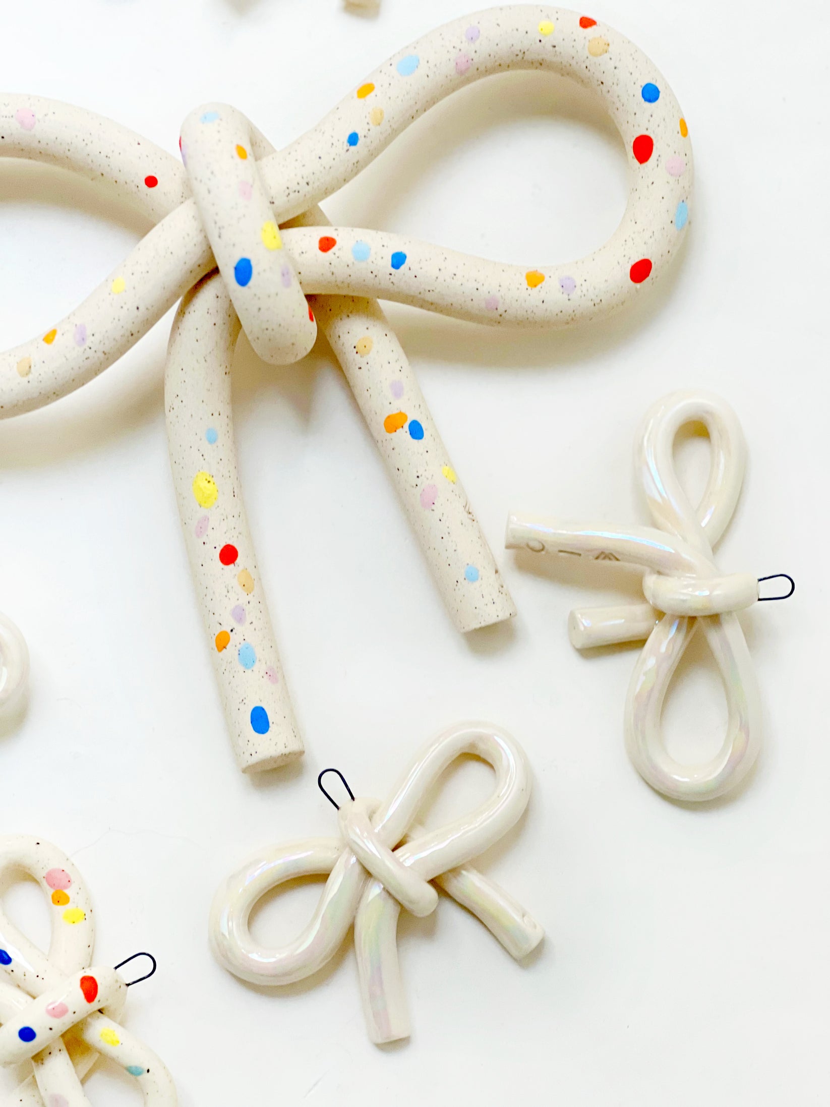 Clay Object 98 - Large Sprinkles Handmade ceramics Bow Wall Hanging – O ...