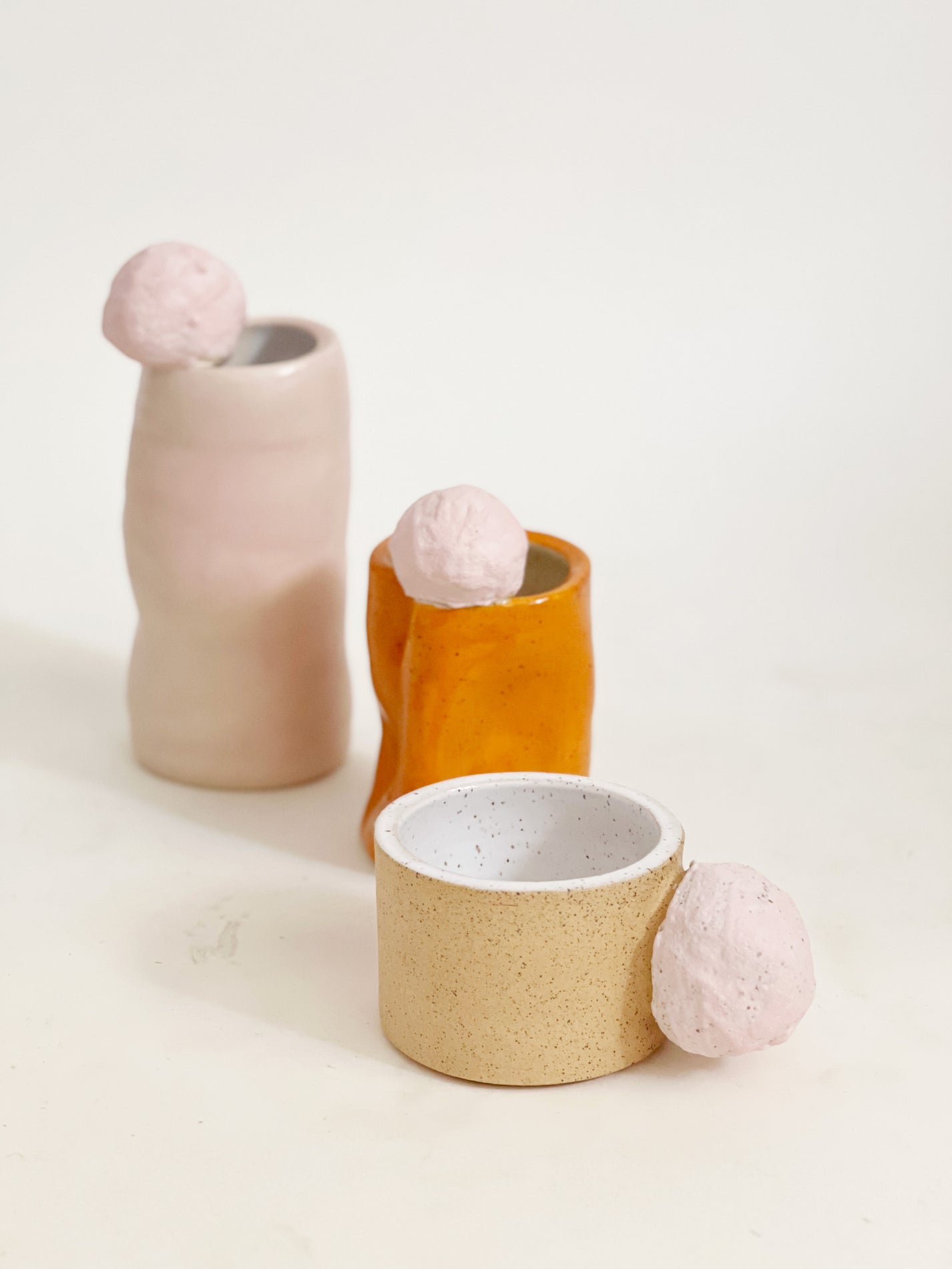 Textured and Form Handmade and Hand-painted Ceramics Mug and small Vas ...