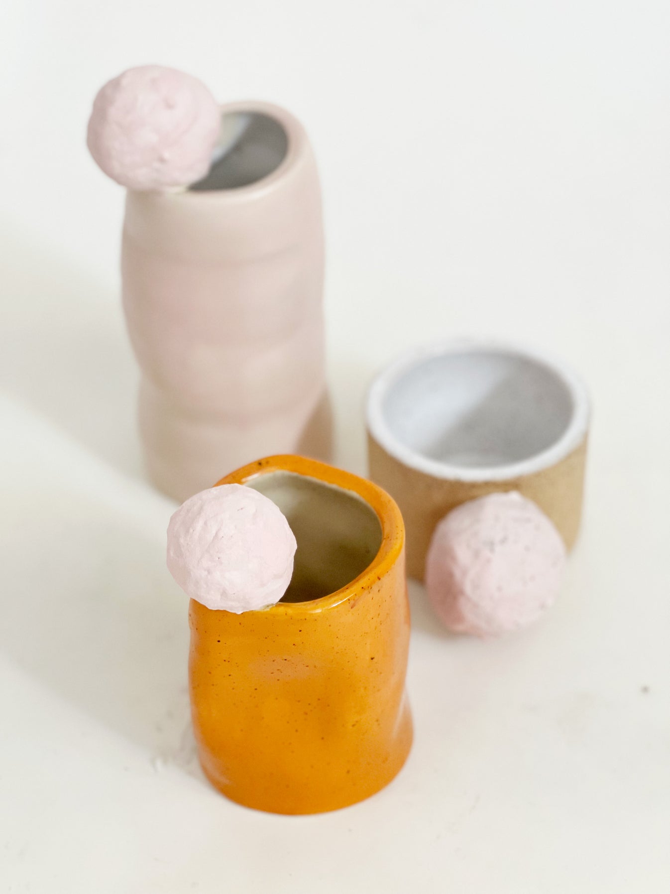 Textured and Form Handmade and Hand-painted Ceramics Mug and small Vas ...