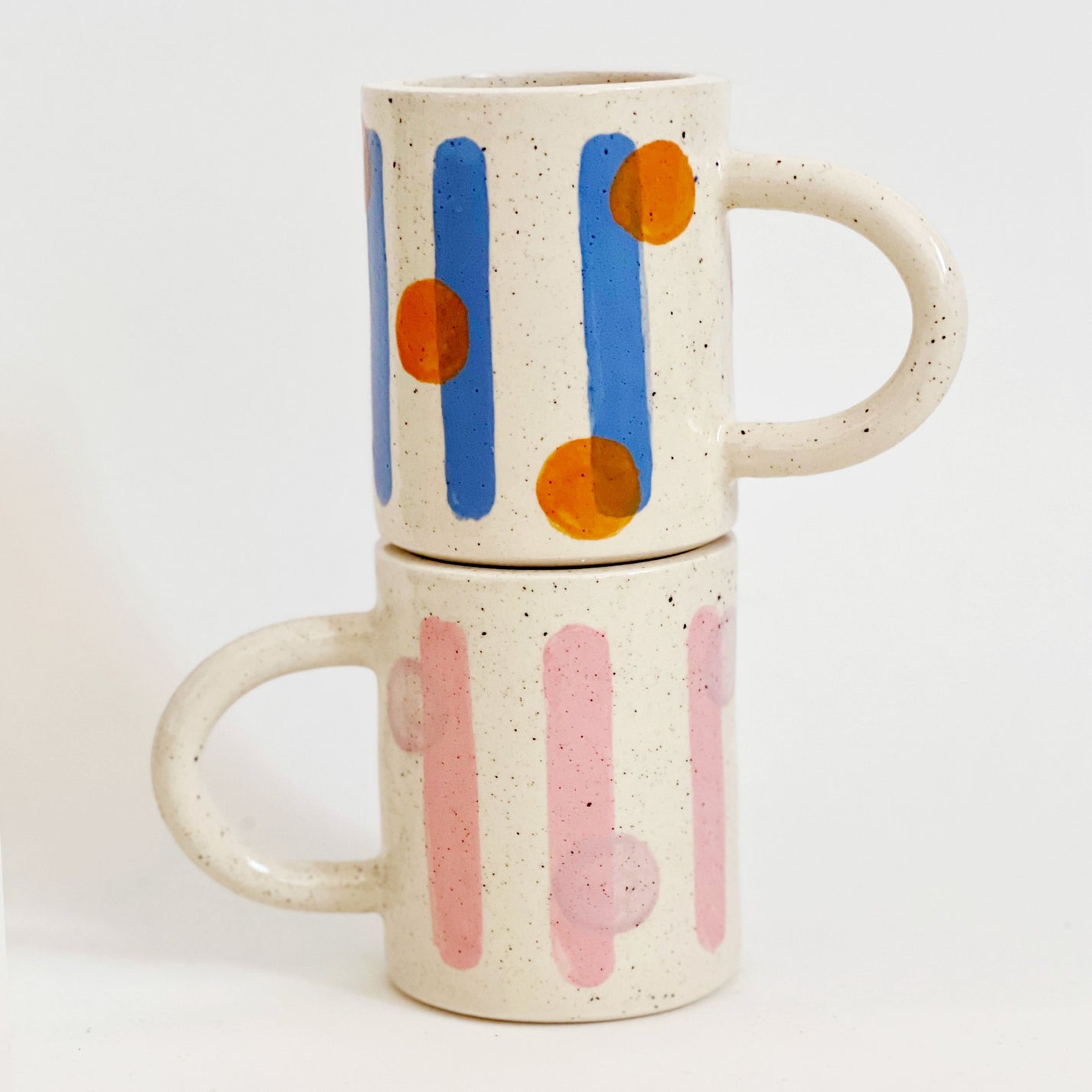Large Dots and Lines Handmade Ceramic Mug – O-M Ceramic
