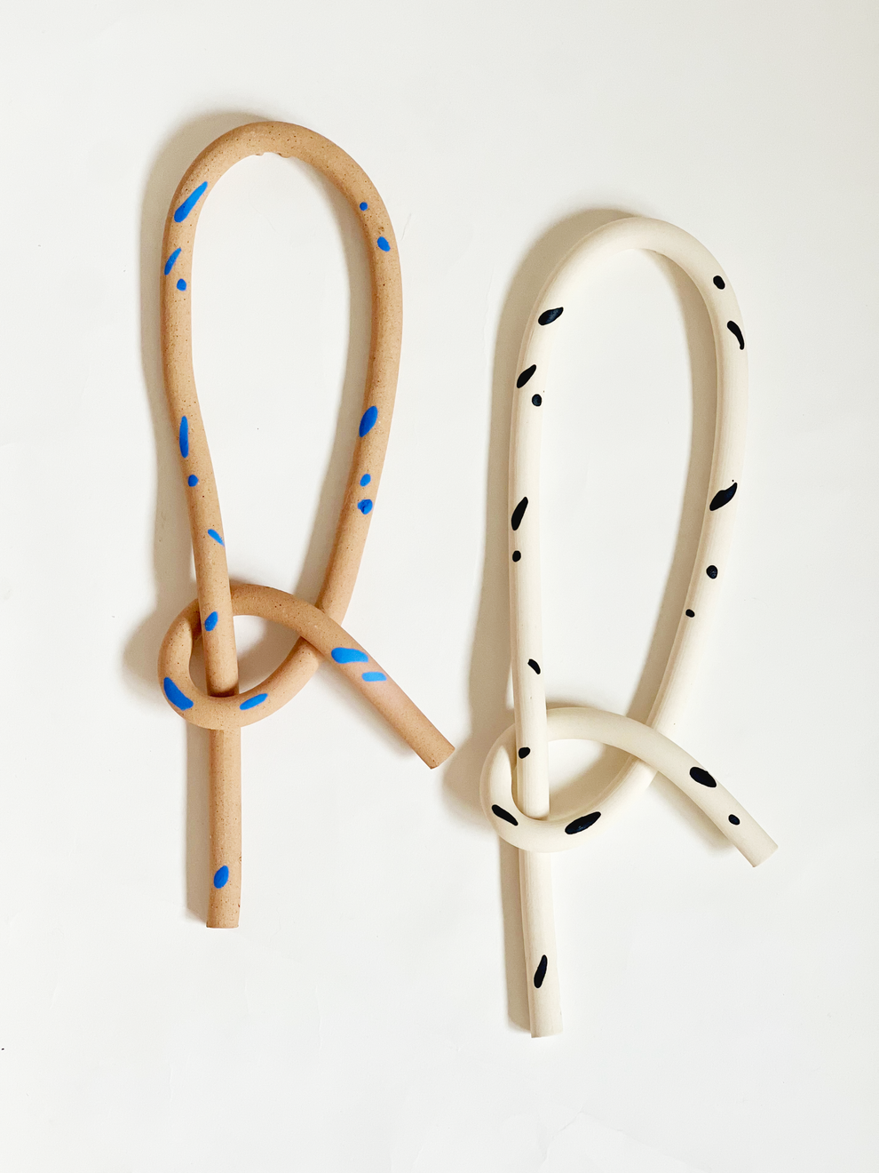 Clay Object 25 - Dots Long Knot – O-M Ceramic