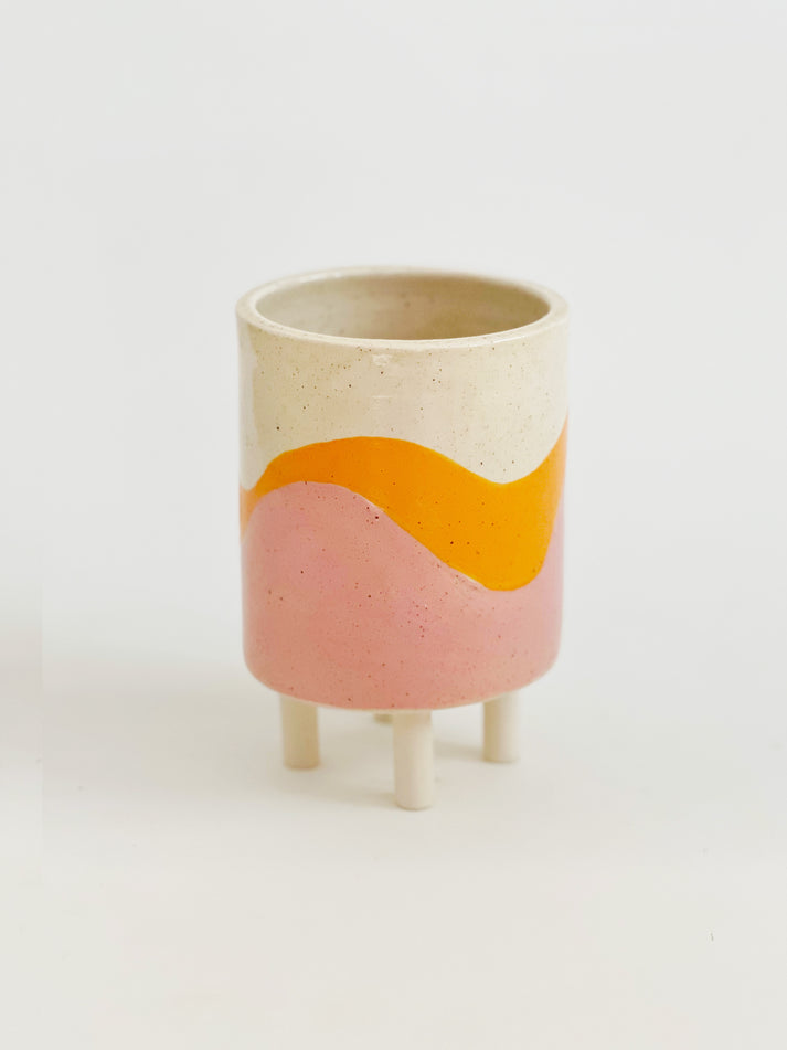 6.5" Handmade and Hand-painted Ceramics Planter Planter – O-M Ceramic
