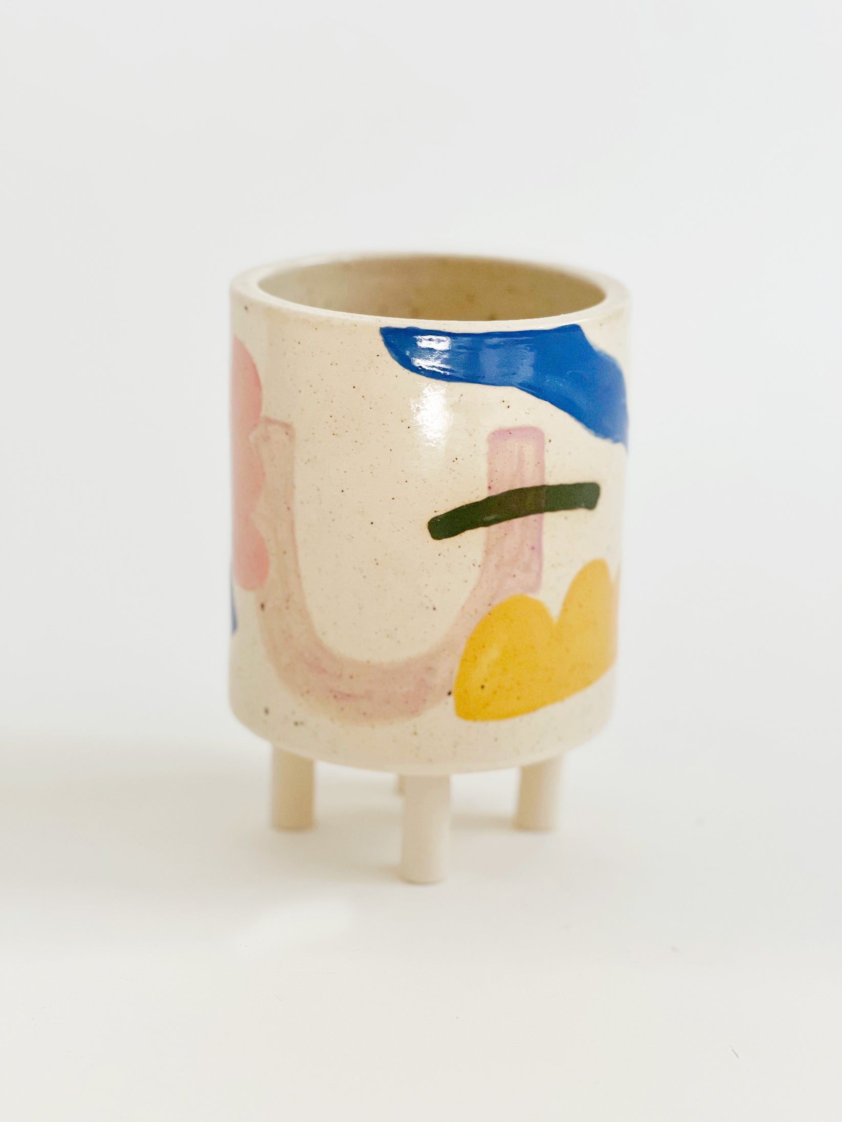6.5" Handmade and Hand-painted Ceramics Planter Planter – O-M Ceramic