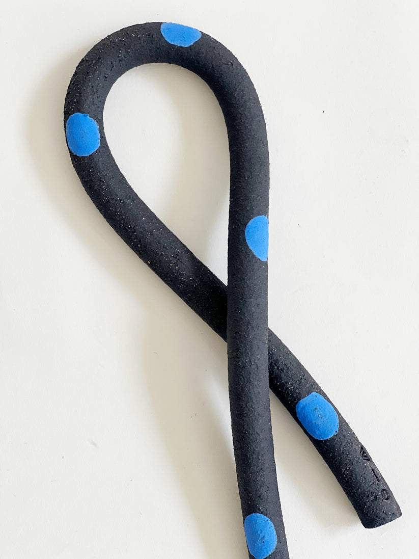 Clay Object 85- Dots on Loop (Dark Brown) – O-M Ceramic