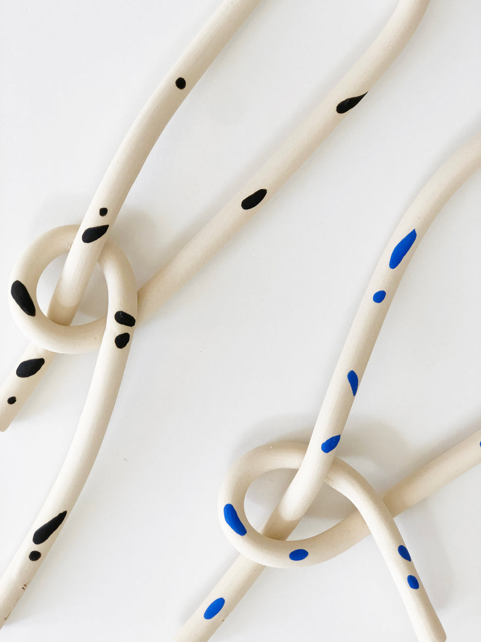 Clay Object 25 - Dots Long Knot – O-M Ceramic